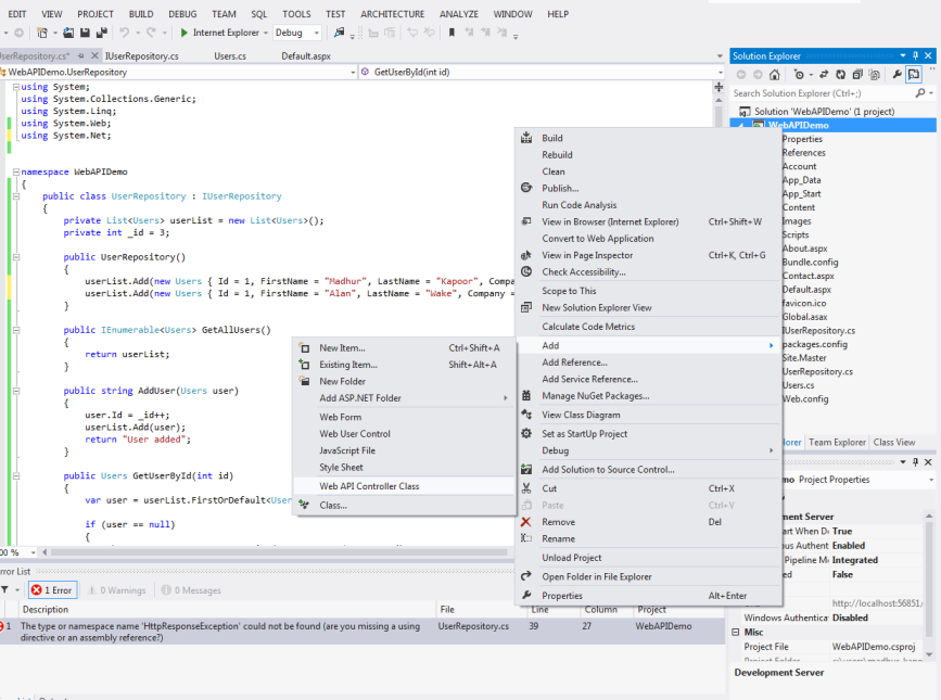 : Using ASP.Net WebAPI with Web Forms